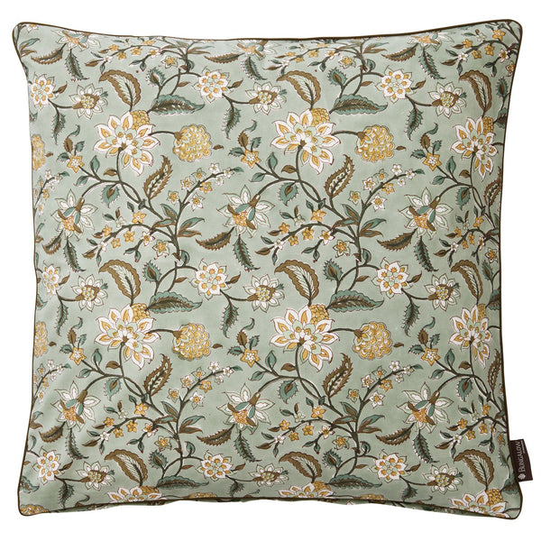 Hand Block Printed 'Divya Sage' Cotton Cushion by Bungalow of Denmark ...