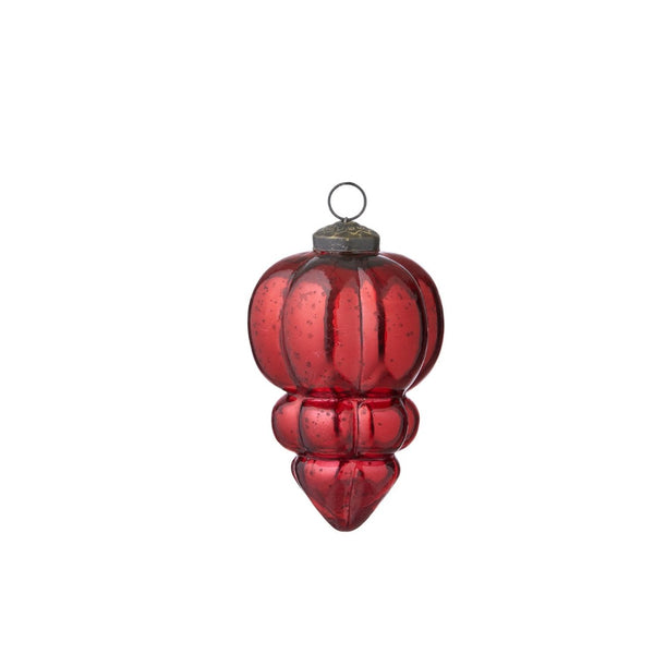 Glass 'Gala Ruby' Christmas Tree Decoration by Bungalow of Denmark ...