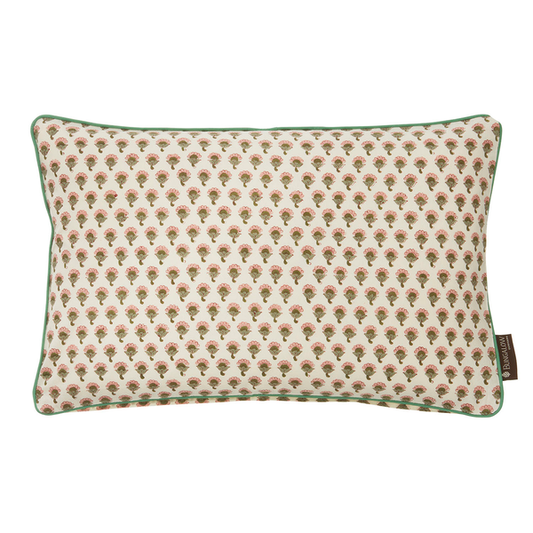 Hand Block Printed 'Asha Melon' Cotton Cushion by Bungalow of Denmark ...