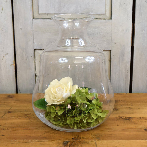 Small Clear Wave Vase; Ideal Centrepiece Showcase - Curated Living